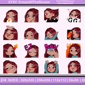 Kick Emote | Emotes for Twitch Discord 70pcs Set ( Beatrice | Maroon ...