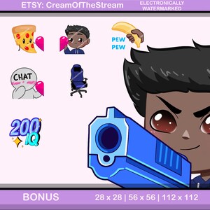 Kick Emotes 70pcs Chibi Boy ( RAY : Black Hair | Brown Eyes | Mocha ...