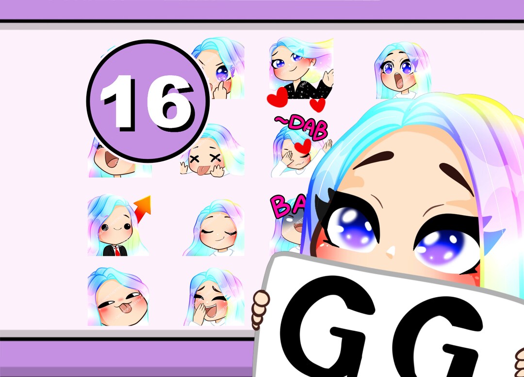 Mermaid Hair Emotes Siren Theme 16pcs ( Mermaid Hair | Opal Eyes | Pale ...