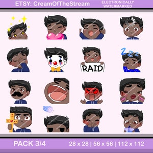 Kick Emotes 70pcs Chibi Boy ( RAY : Black Hair | Brown Eyes | Mocha ...