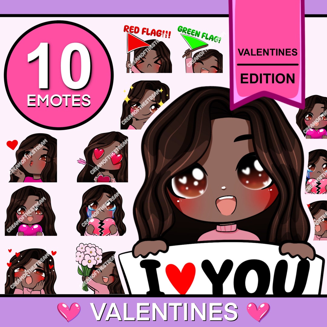 Valentines Emotes Kawaii Emote ( Innes | Dark Brown Hair | Brown Eyes ...