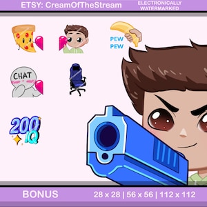 Twitch Emotes 70pcs Chibi Boy ( DANIEL: Brown Hair | Brown Eyes | Latte ...