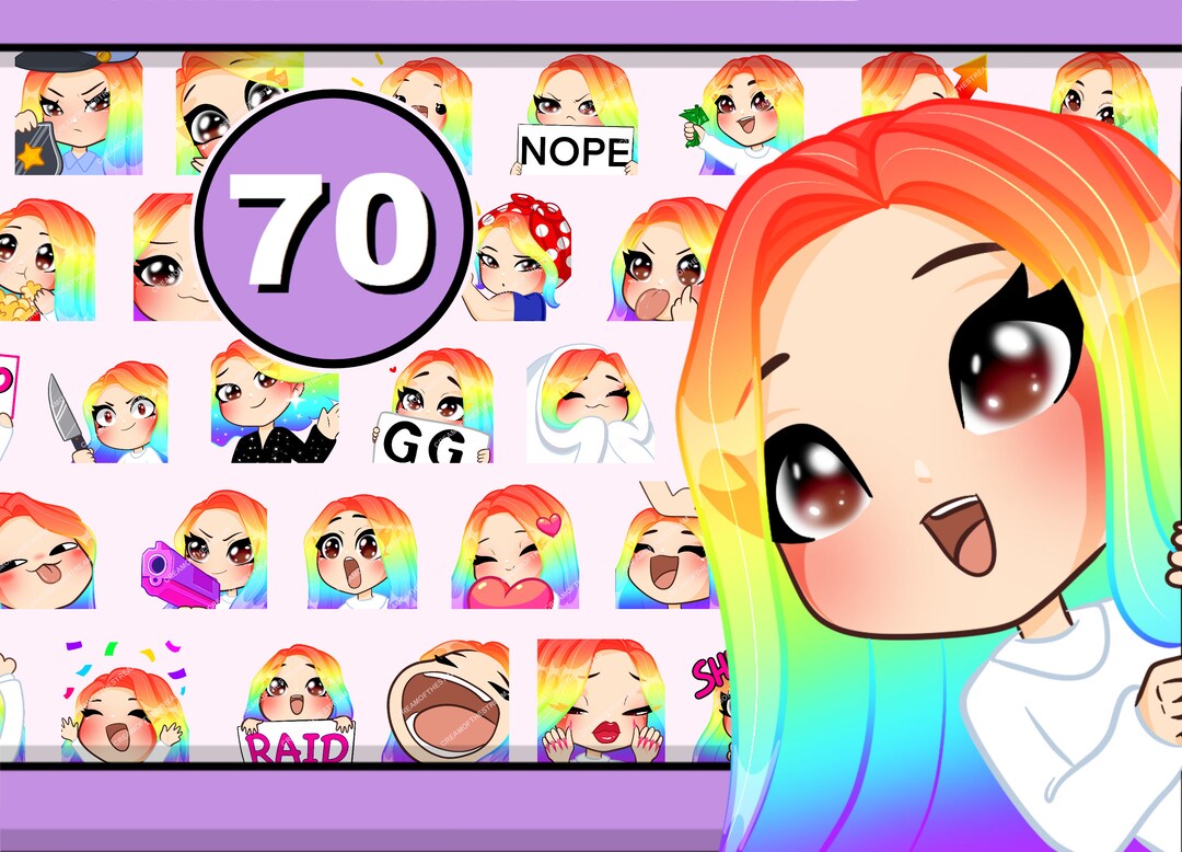 Stay Original With 70pcs Girl Twitch Emotes ( Woman PRIDE : Rainbow ...