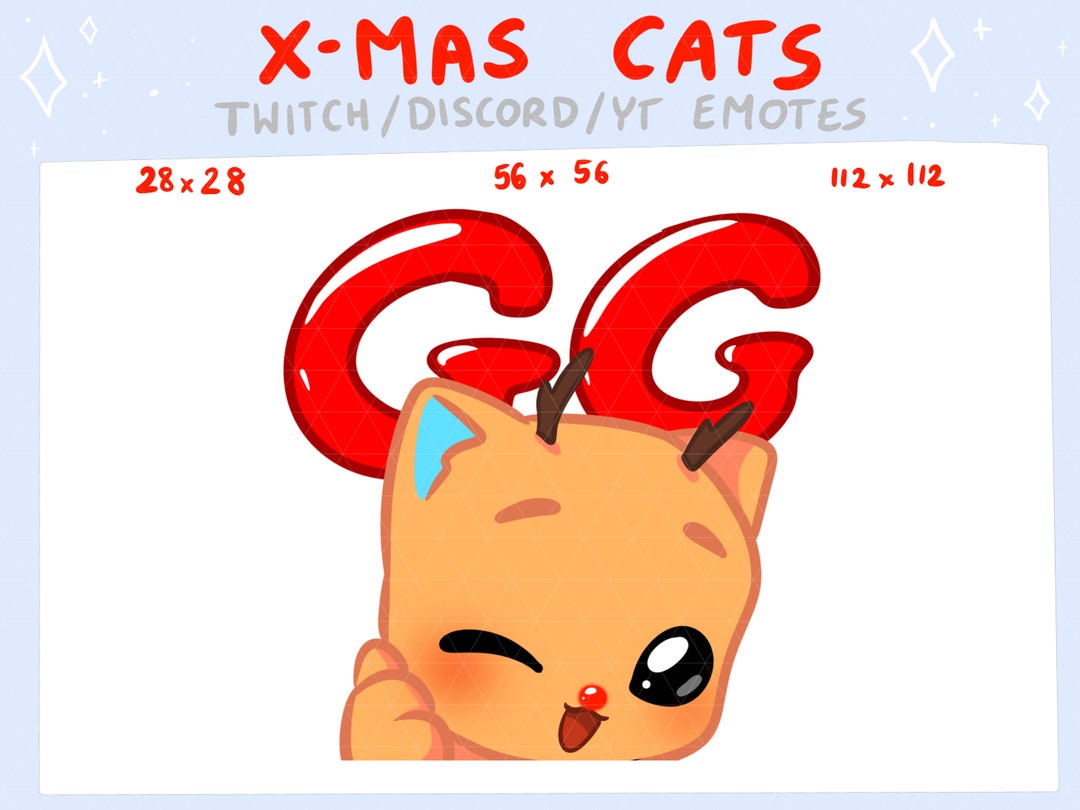 Christmas GG Cats Twitch Emote | Discord, Xmas, P2U, Overlay, Screen ...