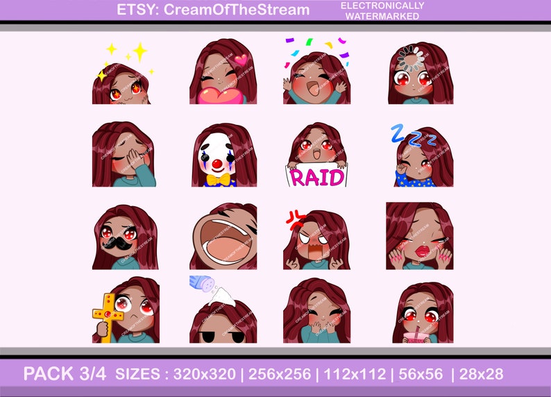 Kick Emote | Emotes for Twitch Discord 70pcs Set ( Beatrice | Maroon ...