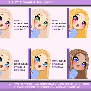 Discord Emote 16pcs ( EMILY : Light Brown Hair | Blue Eyes | Pale Skin ...