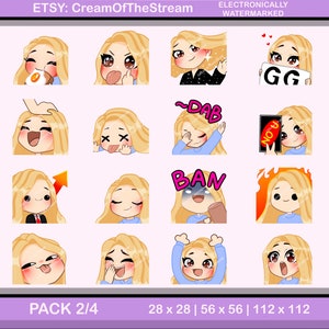 Cool Emote Twitch 70pcs Pack Girl VELMA : Blond Hair Brown - Etsy