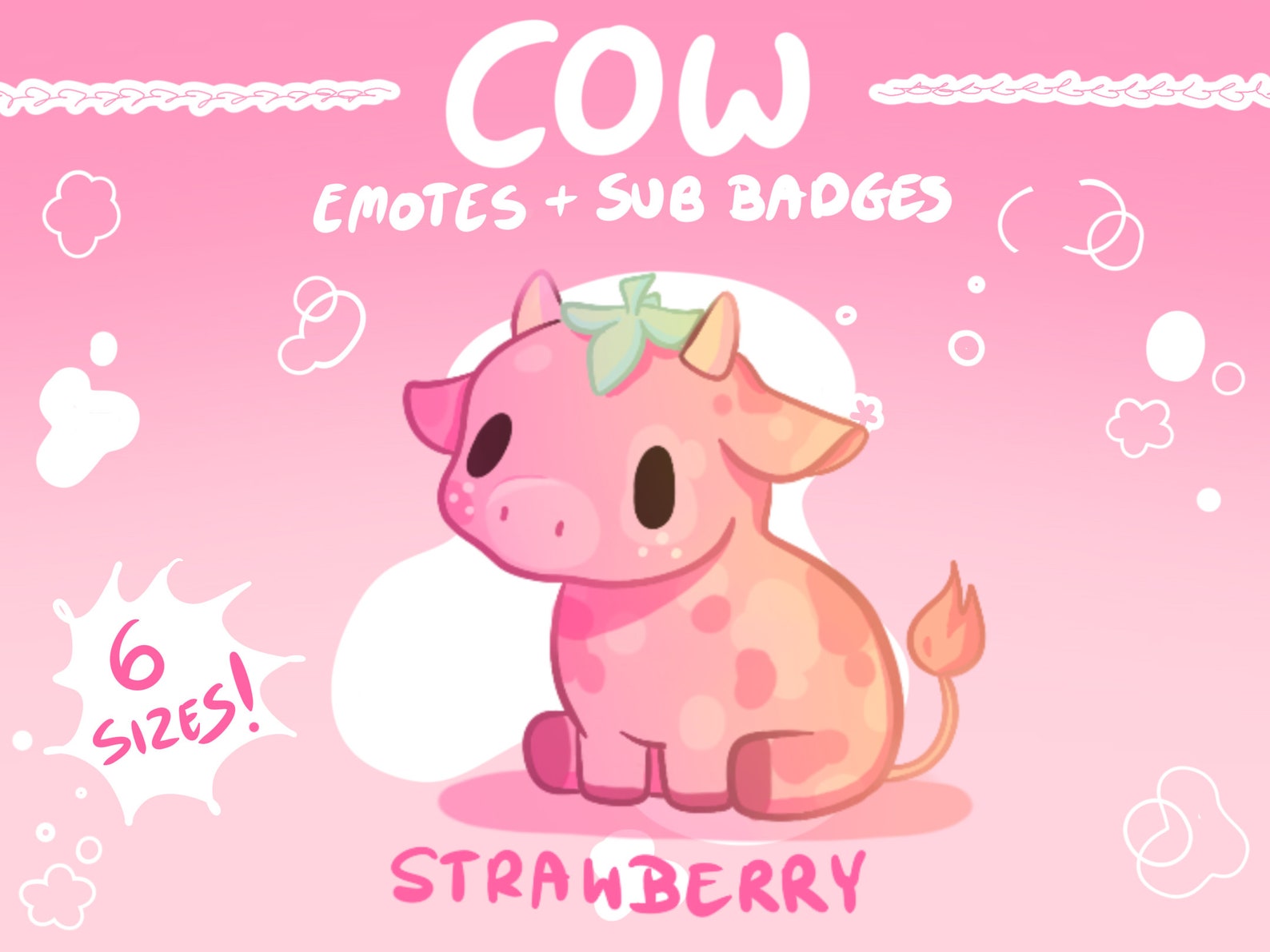 STRAWBERRY COW Emotes X Sub Twitch Badges Twitch Graphics - Etsy
