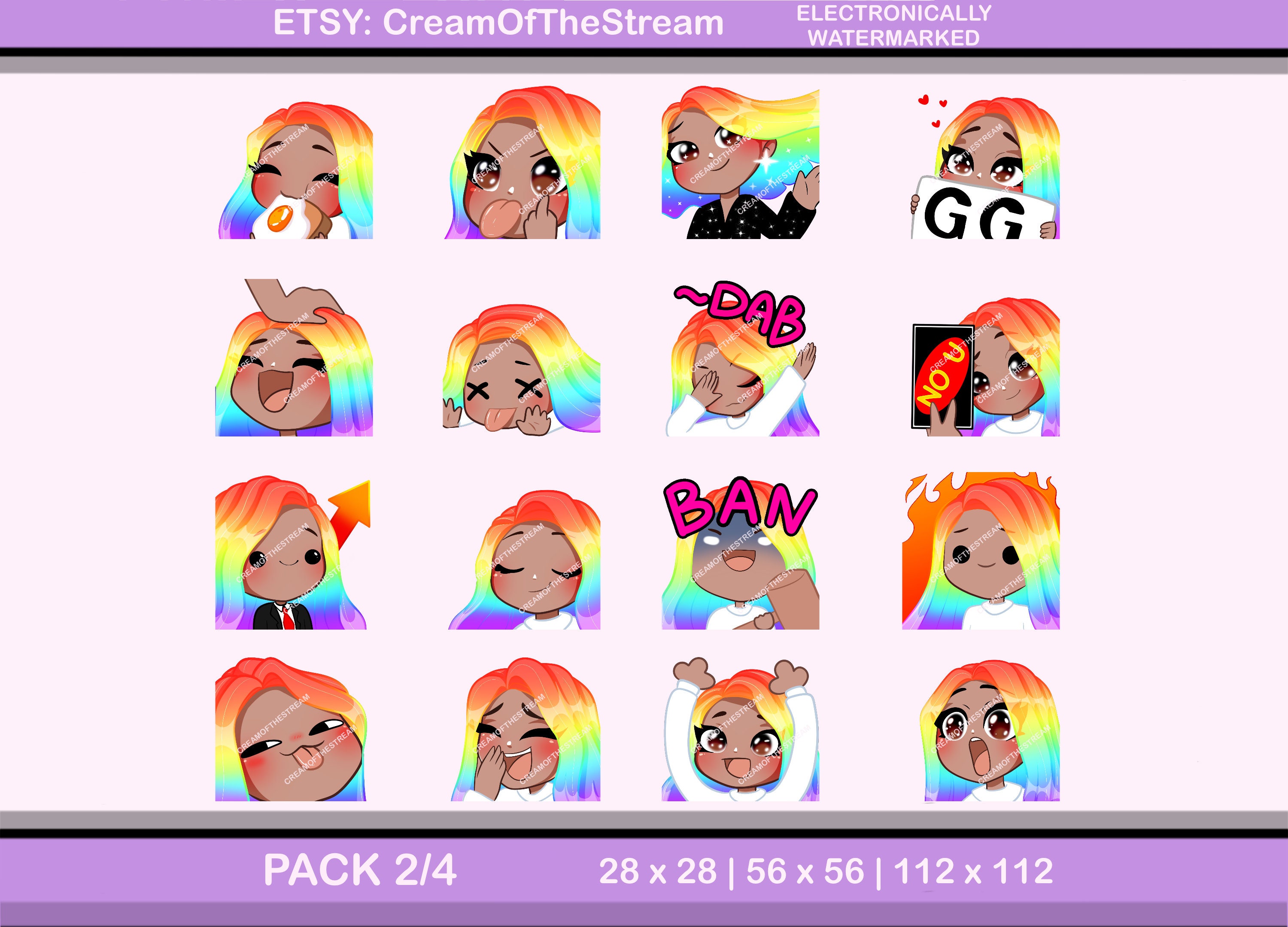 Stay Original With 70pcs Girl Twitch Emotes Woman PRIDE : - Etsy