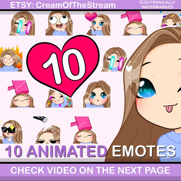 Brown Blue Eyes Animated Emotes - Etsy