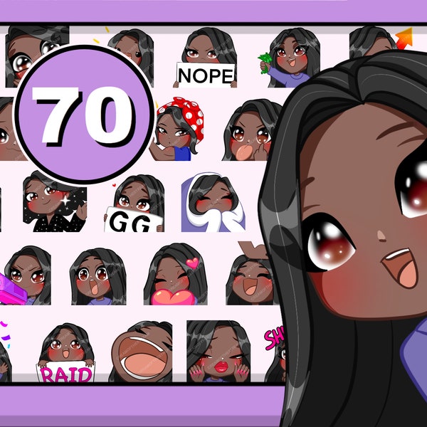 Custom Twitch Black Girl Emotes - Etsy UK