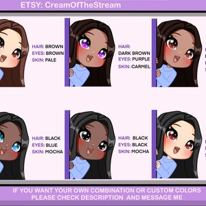Discord Emojis | Emotes Twitch 70pcs ( Girl DIANE: Maroon Hair | Hazel ...