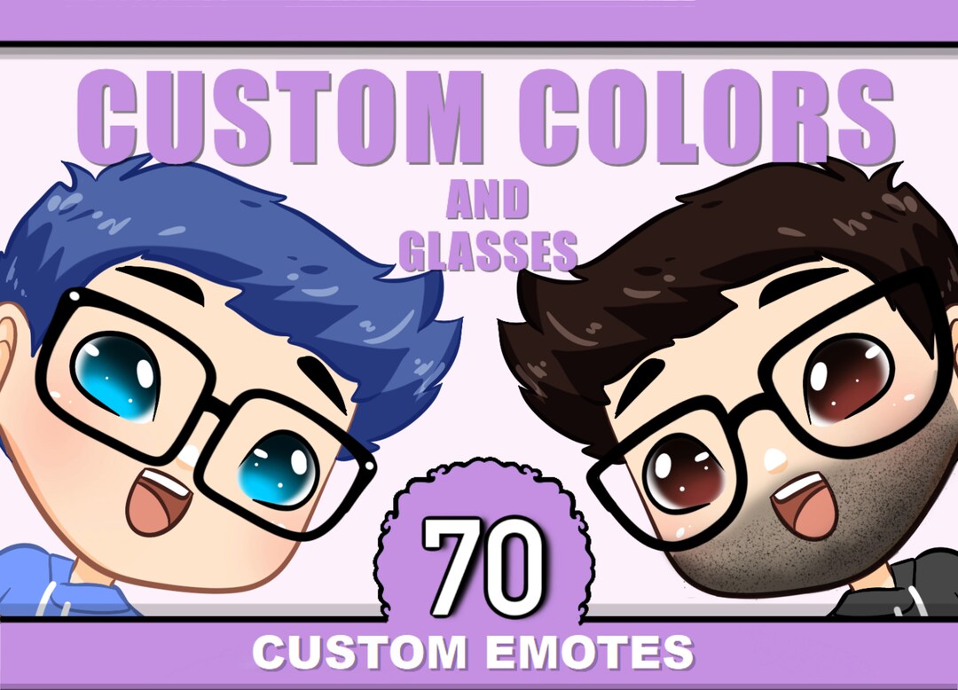 70 CUSTOM Boys Emotes Twitch Chibi Emotes - NEW Colors and Glasses ...