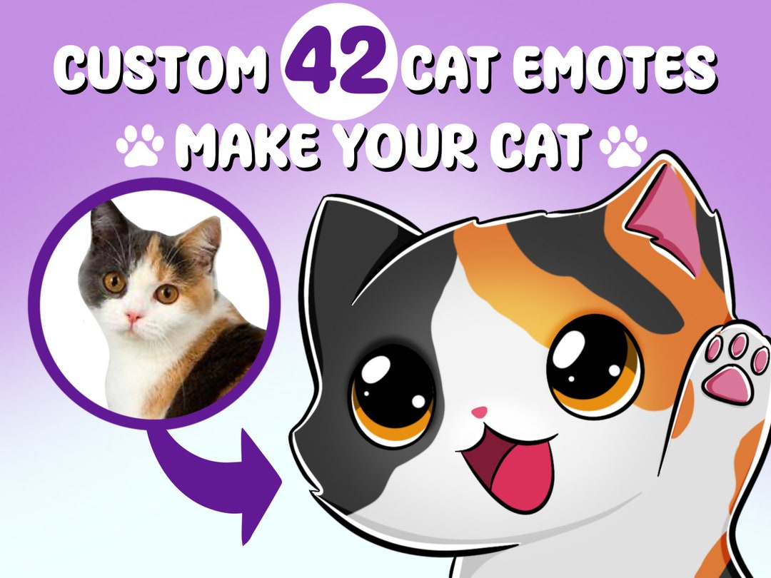 42 CUSTOM CAT Twitch Chibi Emotes - NEW Pet Emotes | Emot Twitch Emote ...