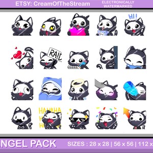 GOOD 20 SKELETON CAT Emotes Bundle Pack | Hallowen Chibi Emotes Cute ...