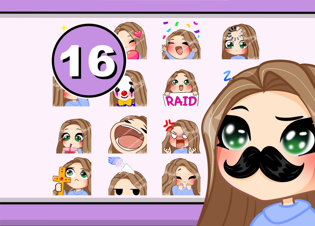 Game Emotes 16pcs ( SARAH : Light Brown Hair | Emerald Eyes | Pale Skin ...