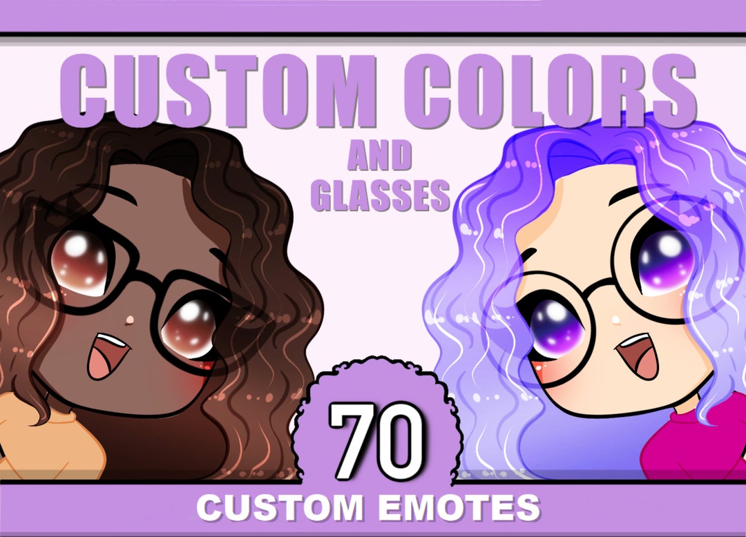 70 CUSTOM Curly Hair Twitch Chibi Emotes With Wavy Hair - NEW Colors ...