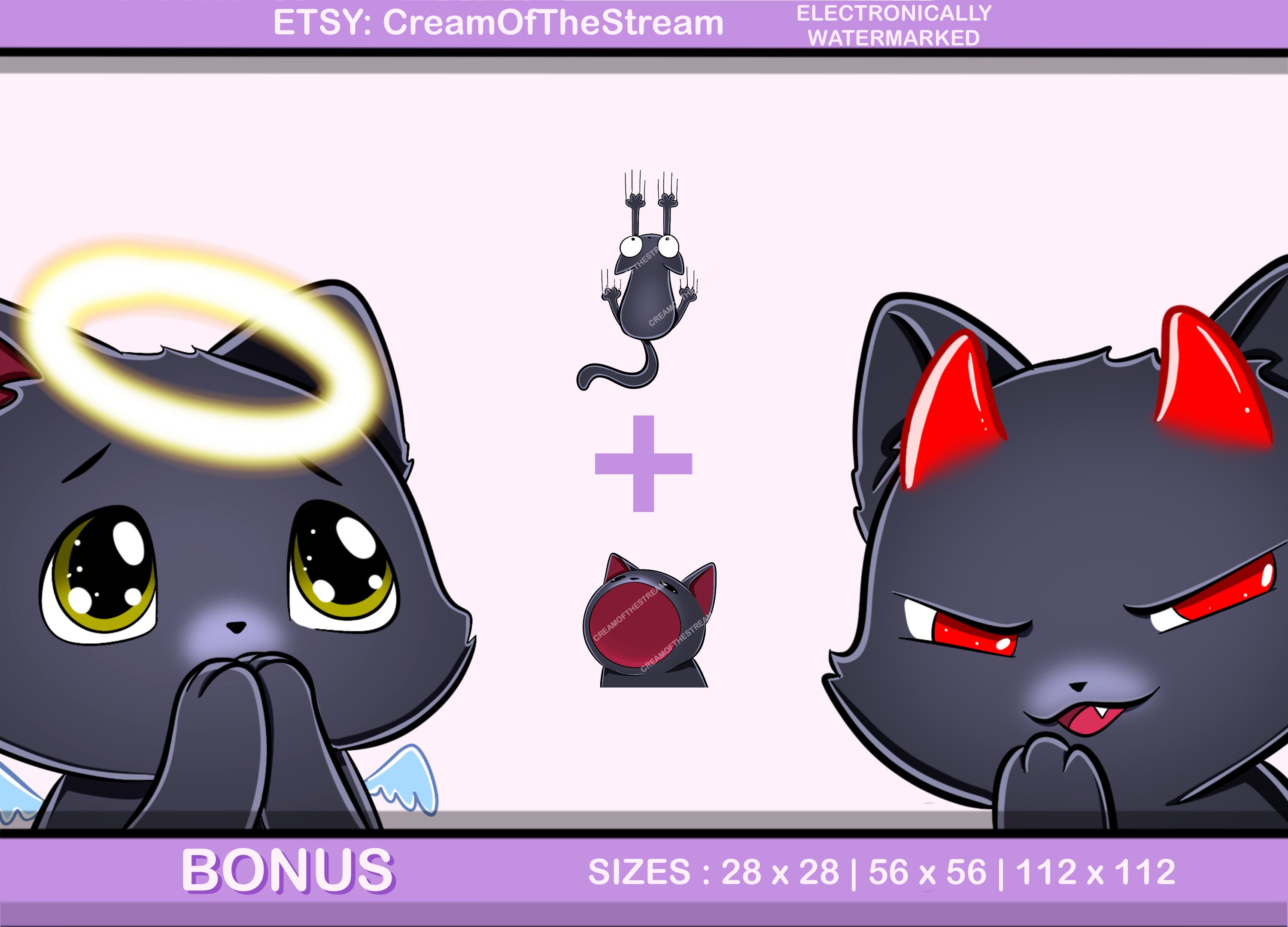 42 BLACK CAT Emotes Mega Pack | Cute Chibi Kitten Furry Pet Sweet Kitty ...