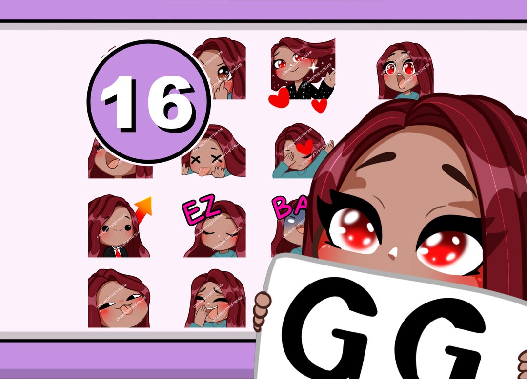 Kick Emotes 16pcs ( Beatrice | Maroon Hair | Red Eyes | Carmel Skin ...