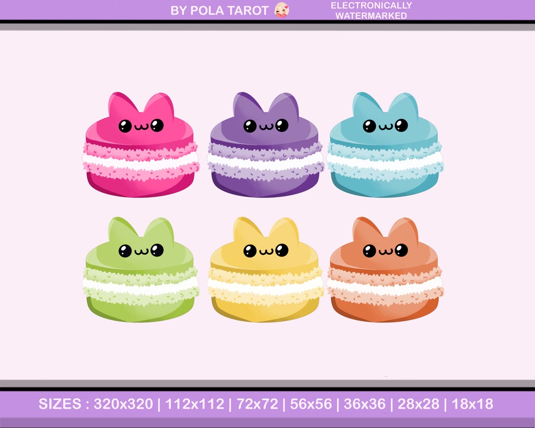Twitch Sub Badges Cute Cat Macaroons for Stream and Chats - Etsy