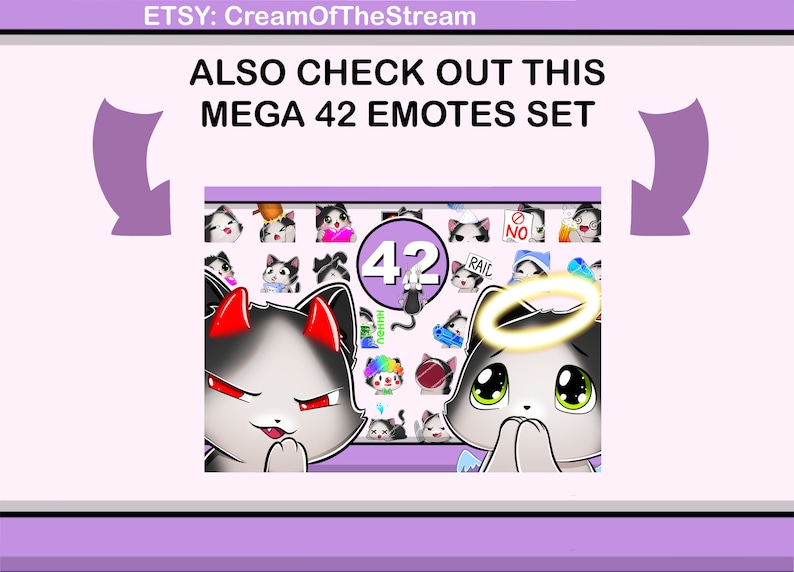 20 BLACK- WHITE CAT Emotes Mega Pack | Cute Maine Coon Kitten Furry Pet ...