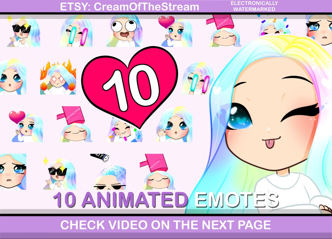 SMOOTH 10pcs Mermaid Emote Siren Hair Animated Emotes ( Mermaid Hair ...