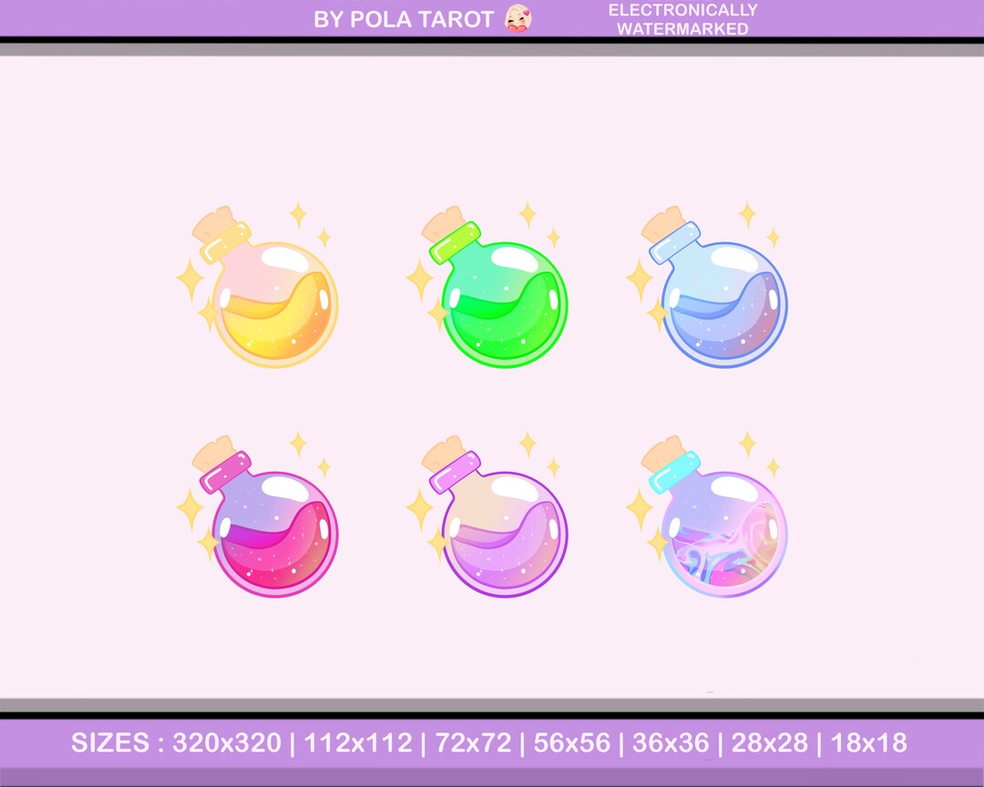 Sub Badges With Magic Basic Witch Elixirs Cute Stickers for Discord ...