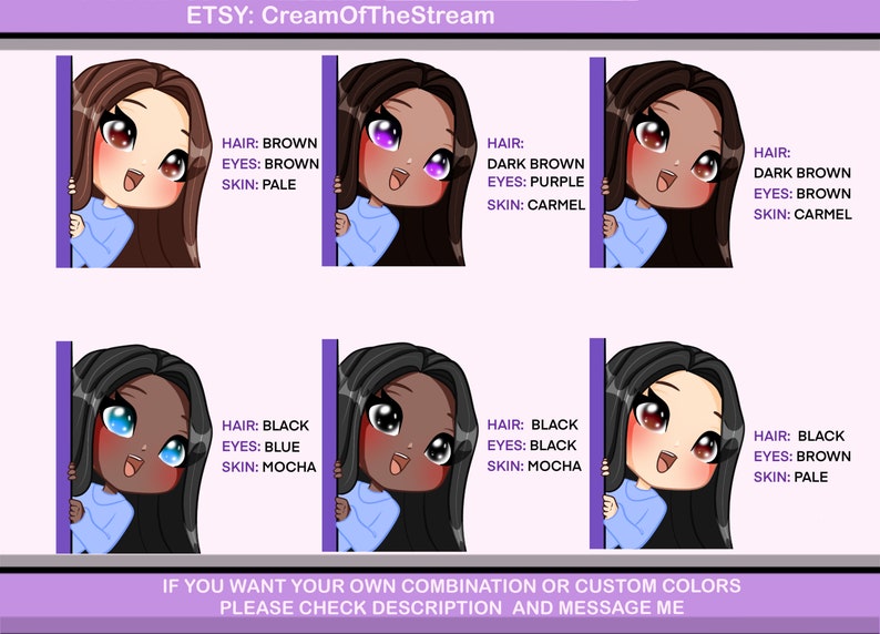 Twitch Emot 16pcs Chibi Girl Emotes ( CLAIRE : Pink Hair | Red Eyes ...