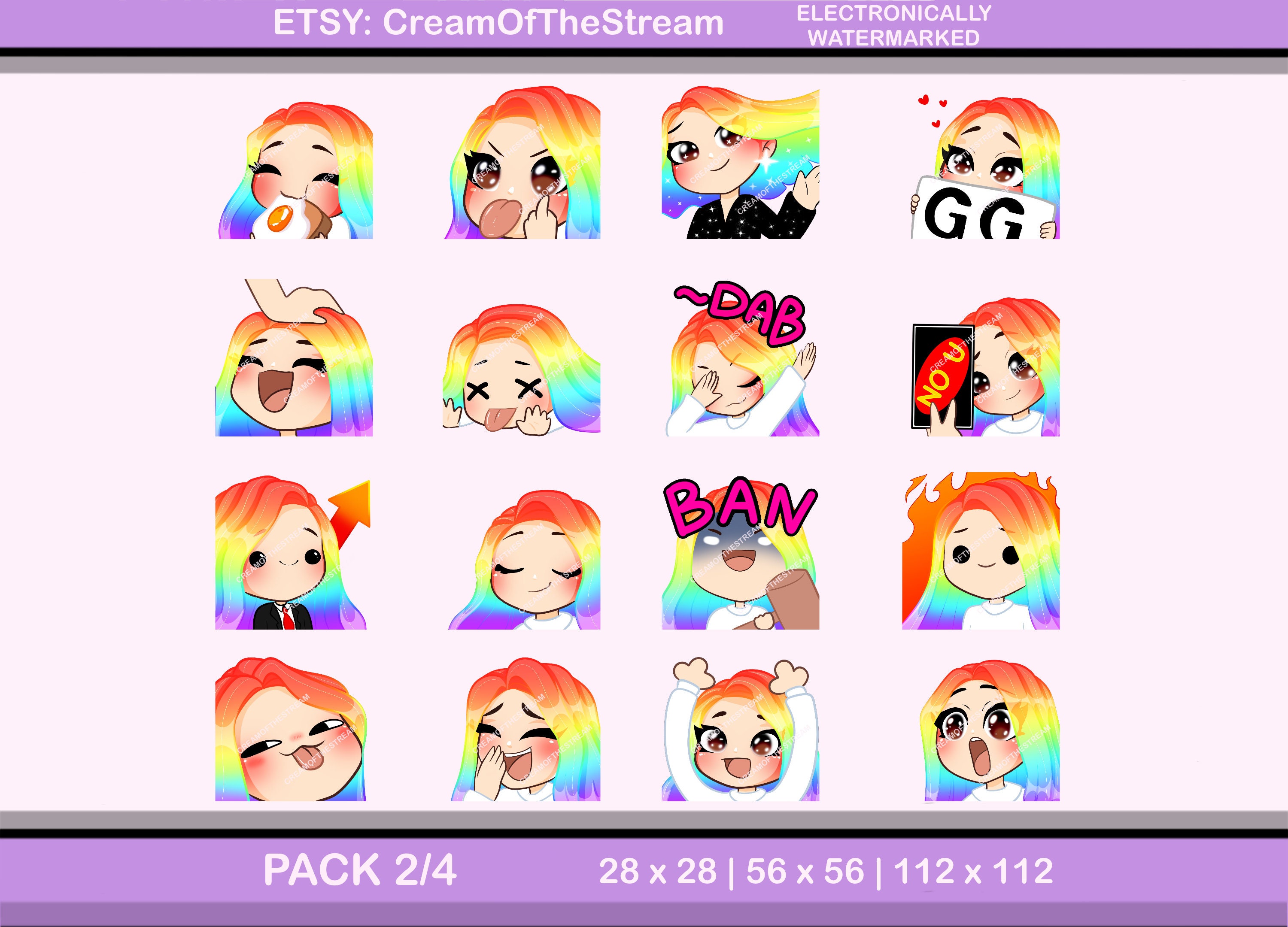 Stay Original With 70pcs Girl Twitch Emotes Woman PRIDE : - Etsy