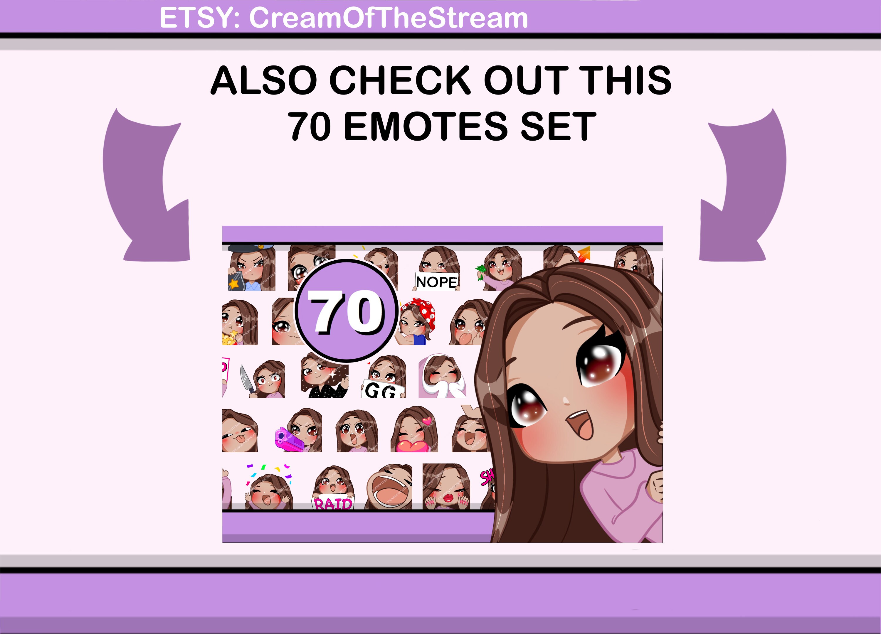 10 Pcs SMOOTH Animated Emotes YUKI: Brown Hair Brown Eyes - Etsy
