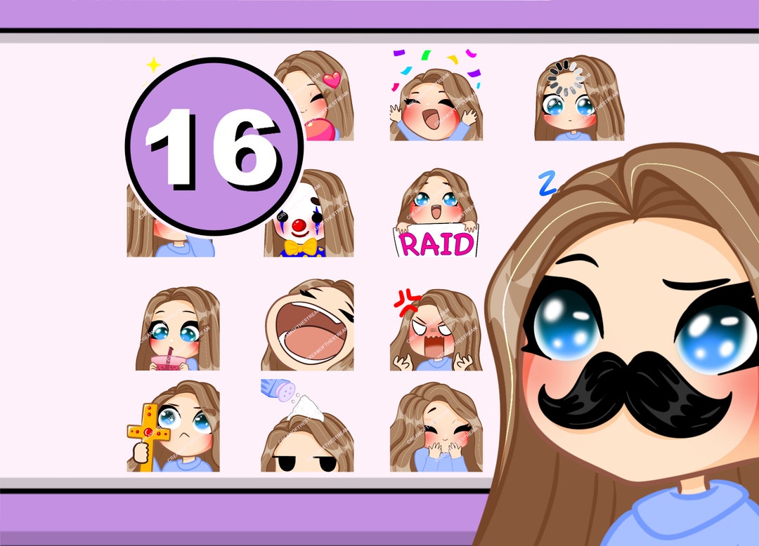 Game Emotes 16pcs ( EMILY : Light Brown Hair | Blue Eyes | Pale Skin ...