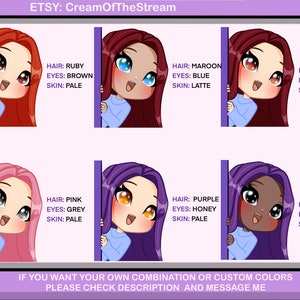Discord Emote 16pcs ( EMILY : Light Brown Hair | Blue Eyes | Pale Skin ...