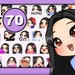 Discord Emotes Emojis 70pcs ( Girl EMILY : Light Brown Hair | Blue Eyes ...