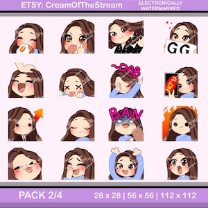 Twitch Emote Pack 70pcs Anime Girl Twitch Emotes Female ANNE - Etsy