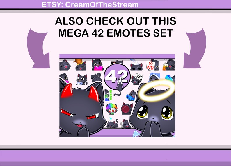 GOOD 20 BLACK CAT Emotes Mega Pack | Cute Chibi Kitten Furry Pet Angel ...