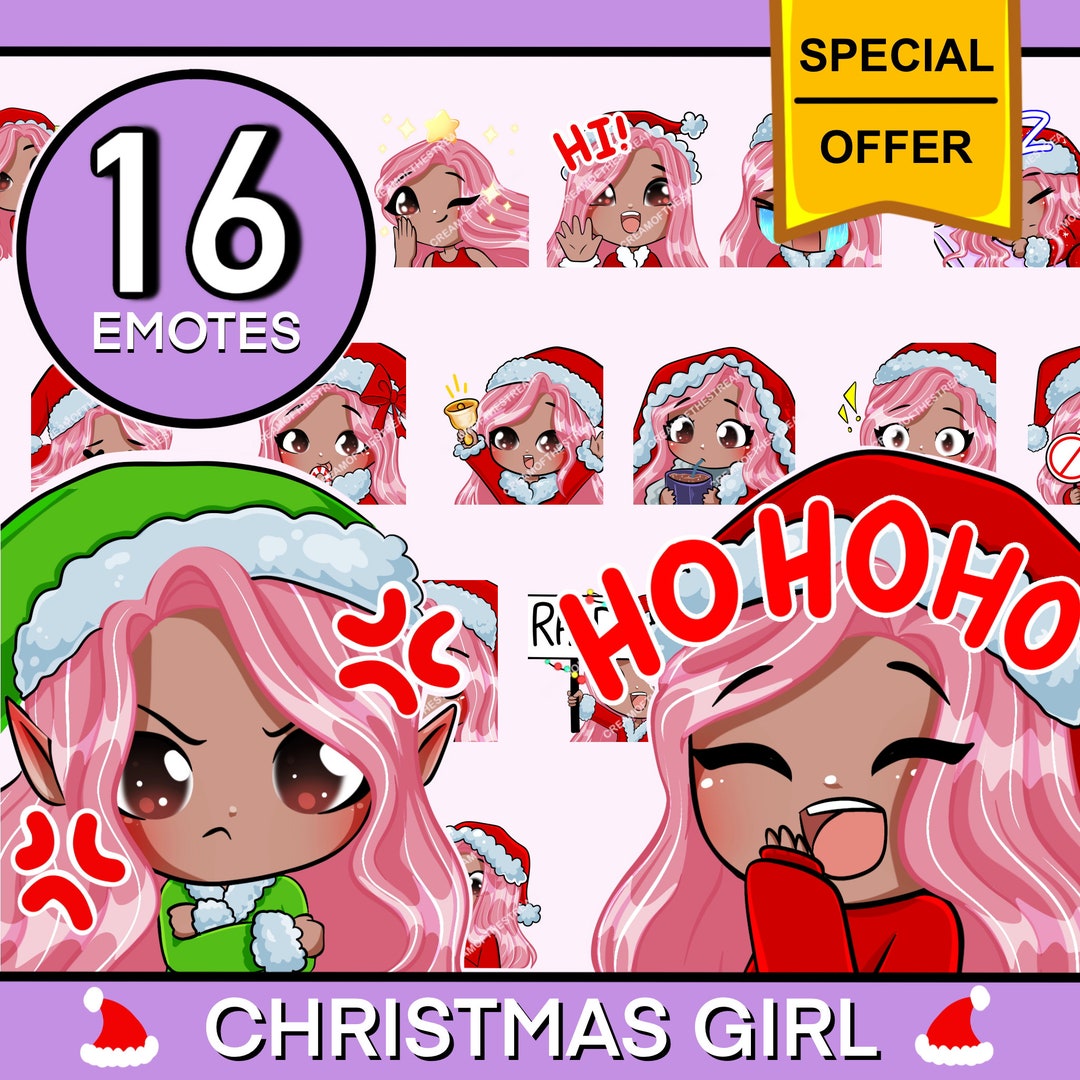 Christmas Emotes P2u Emotes ( Amber | Pink Hair | Brown Eyes | Carmel ...