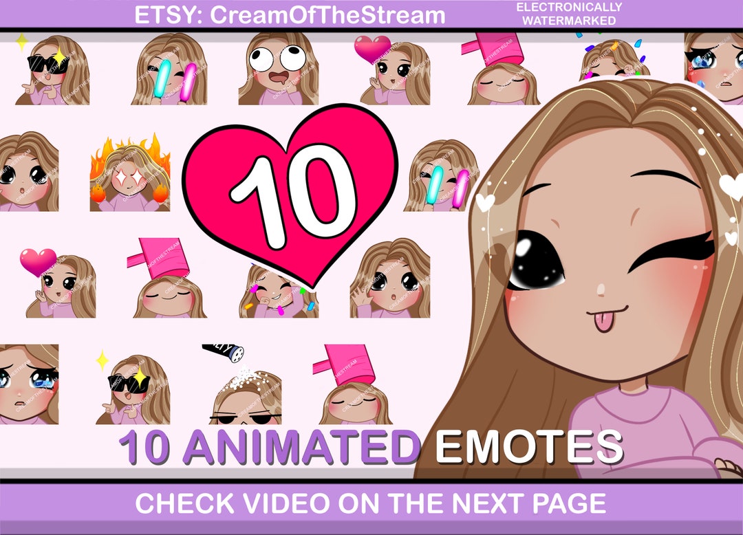 10 Pcs SMOOTH Animated Emotes ( EVA : Light Brown Hair | Black Eyes ...