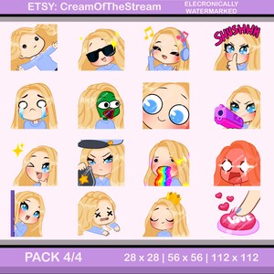 70pcs Chibi Girl Twitch Emotes Female LYDIA : Blond Hair - Etsy