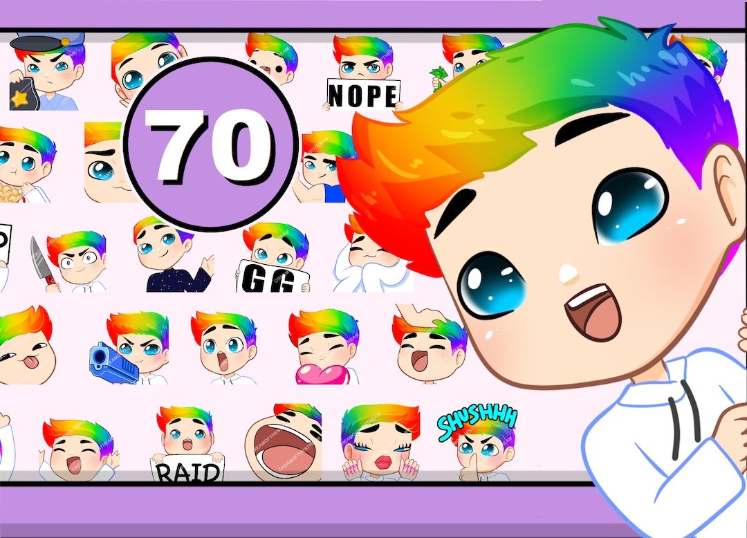 Lgbtq Flag 70pcs Emotes ( PRIDE : Rainbow Hair | Blue Eyes | Pale Skin ...