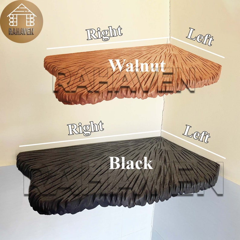 Live Edge Corner Shelf Solid Wood Shelf Floating Bookshelf on Wall ...