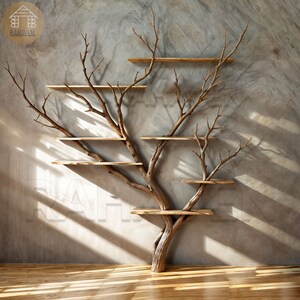 Tree Branches Shelf Live Edge Shelf Floating Shelves Wood Wall Mount ...