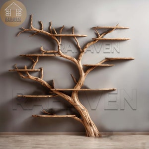 Tree Branches Shelf Live Edge Shelf Floating Shelves Solid Wood ...