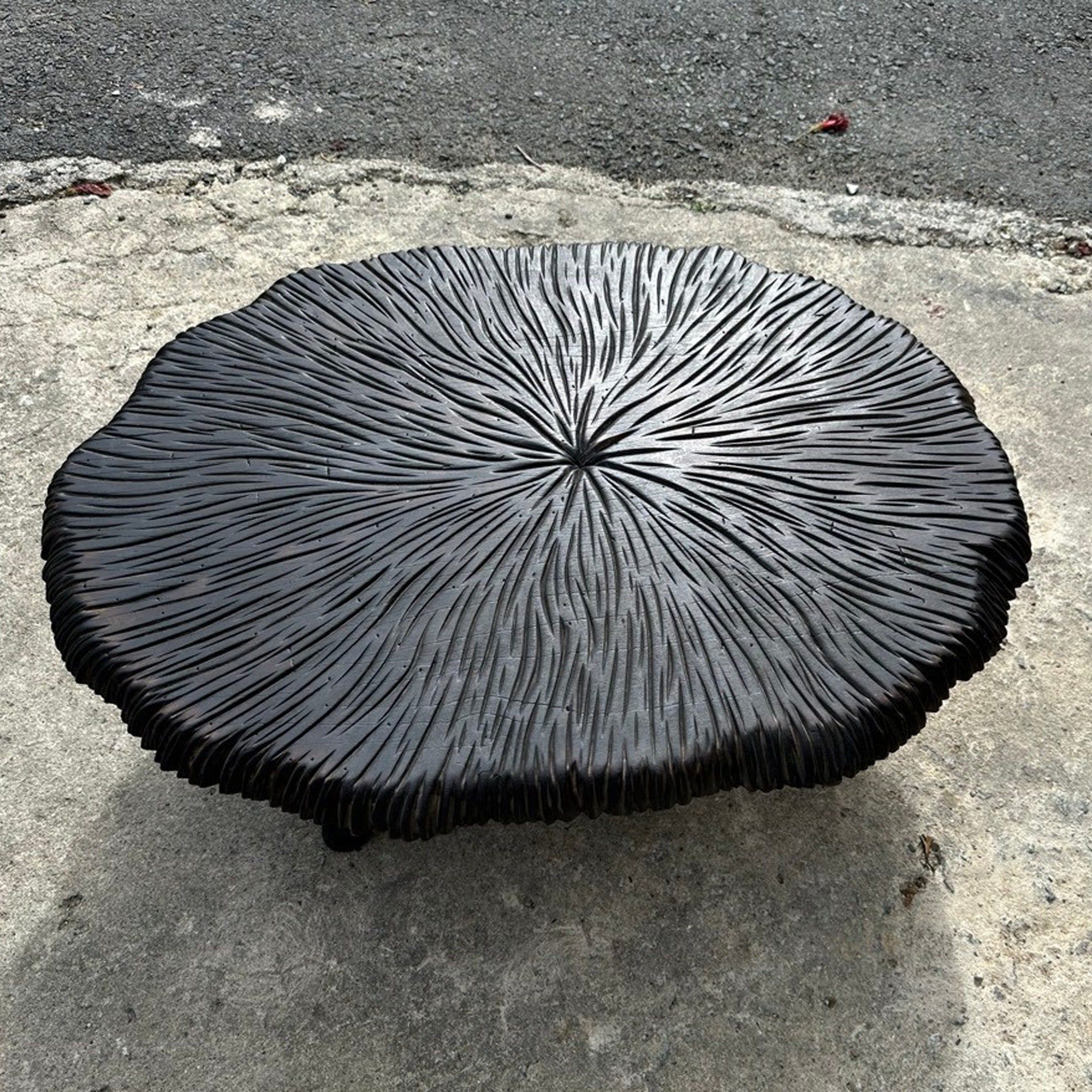 Round Coffee Table Live Edge Dining Table Solid Wood Black Coffee Table ...