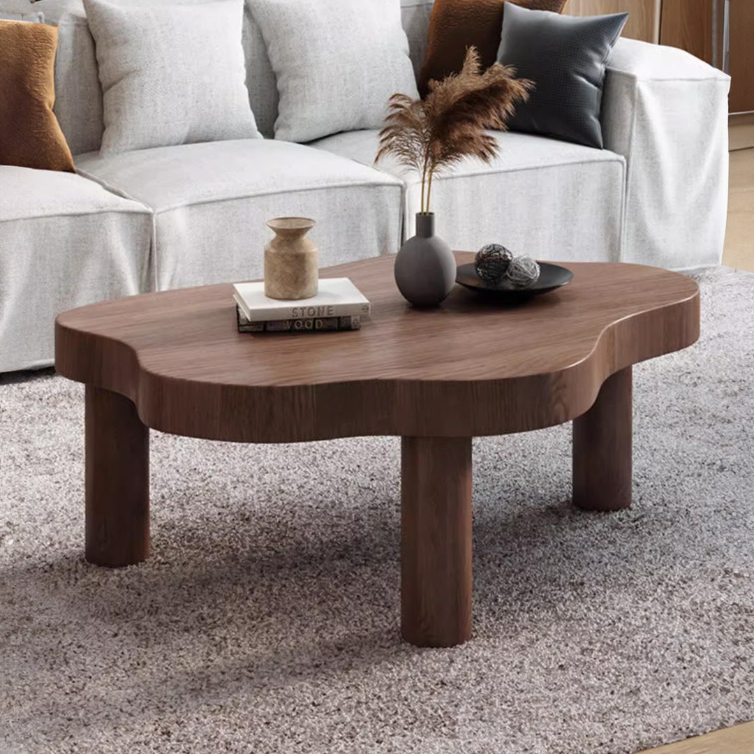 Live Edge Coffee Table Low Coffee Table Walnut Japanese Tea Coffee ...