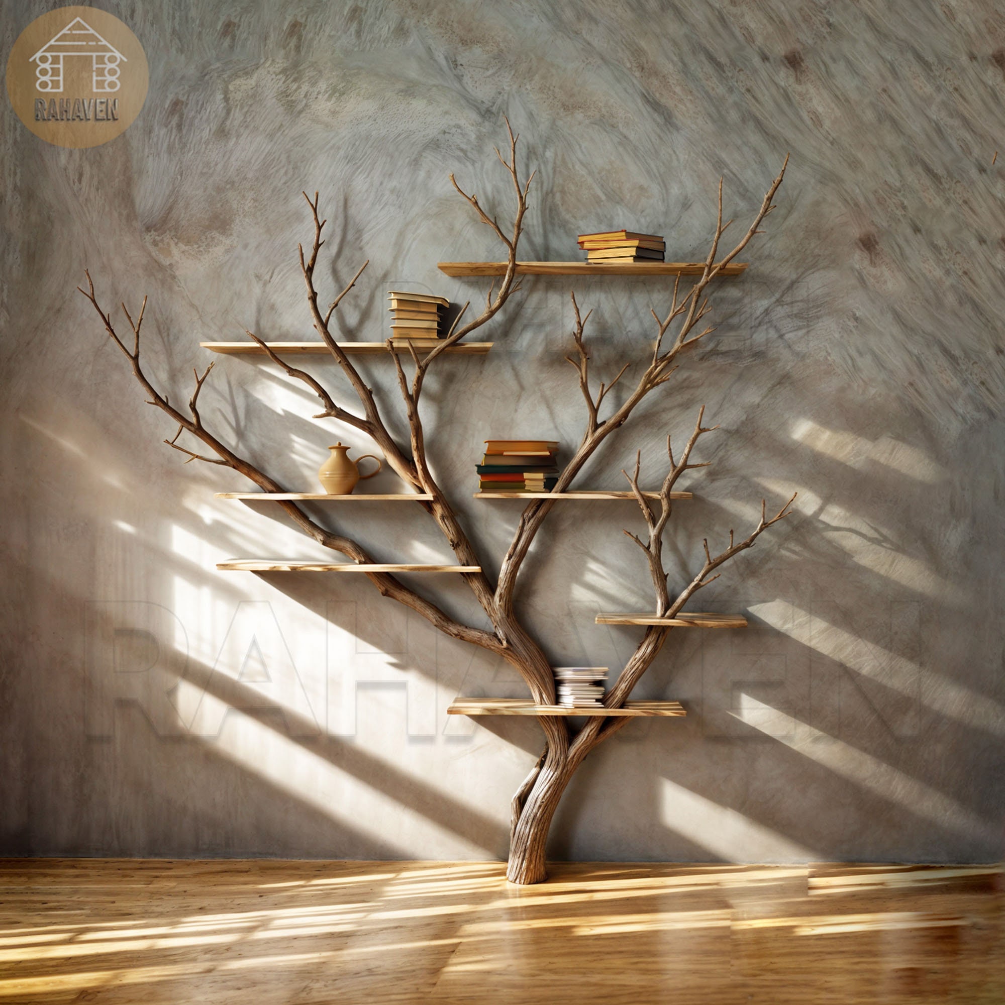 Tree Branches Shelf Live Edge Shelf Floating Shelves Wood Wall Mount ...