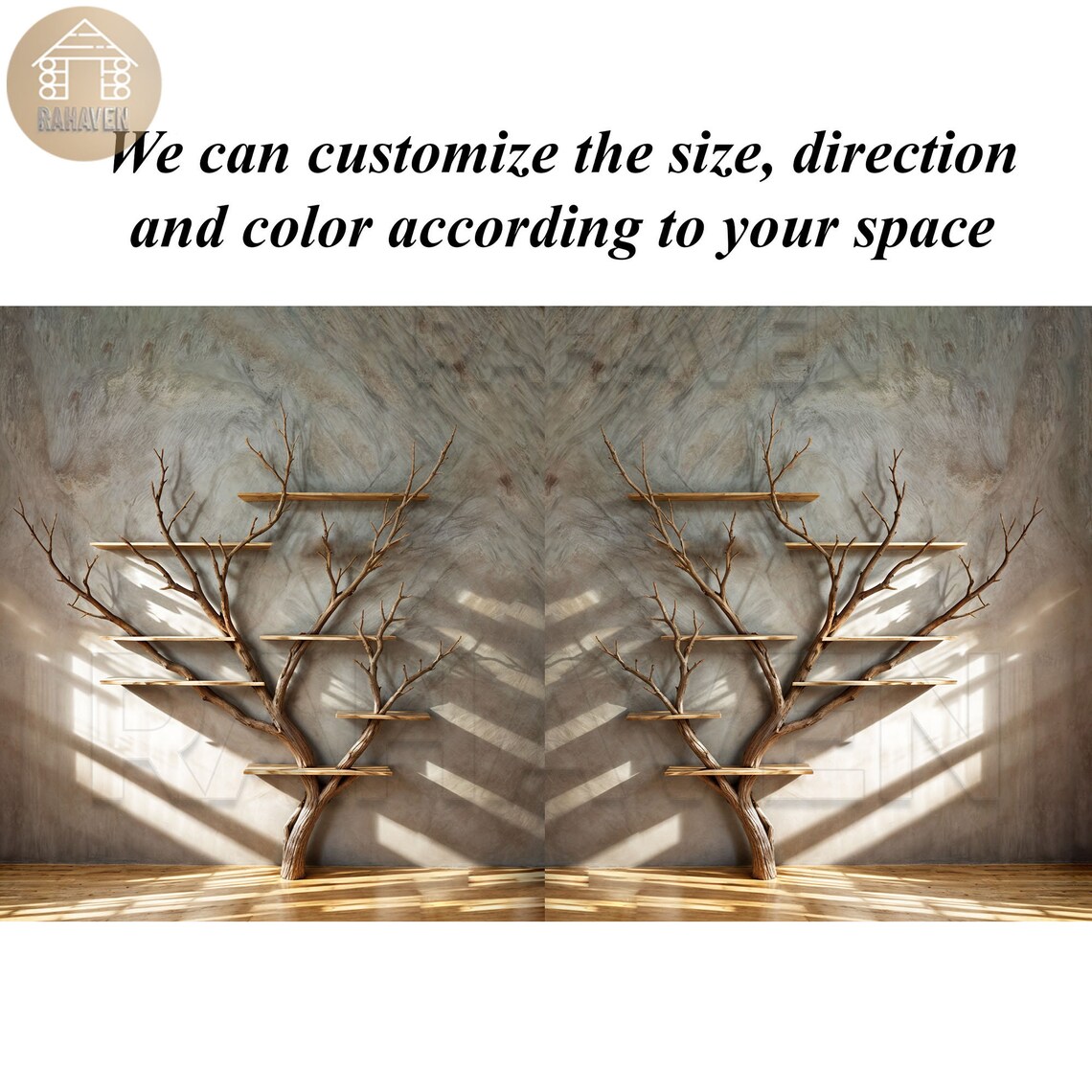 Tree Branches Shelf Live Edge Shelf Floating Shelves Wood Wall Mount ...