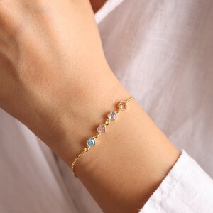 Multi Family Birthstone Bracelet, Multiple Birthstone Bracelet ...