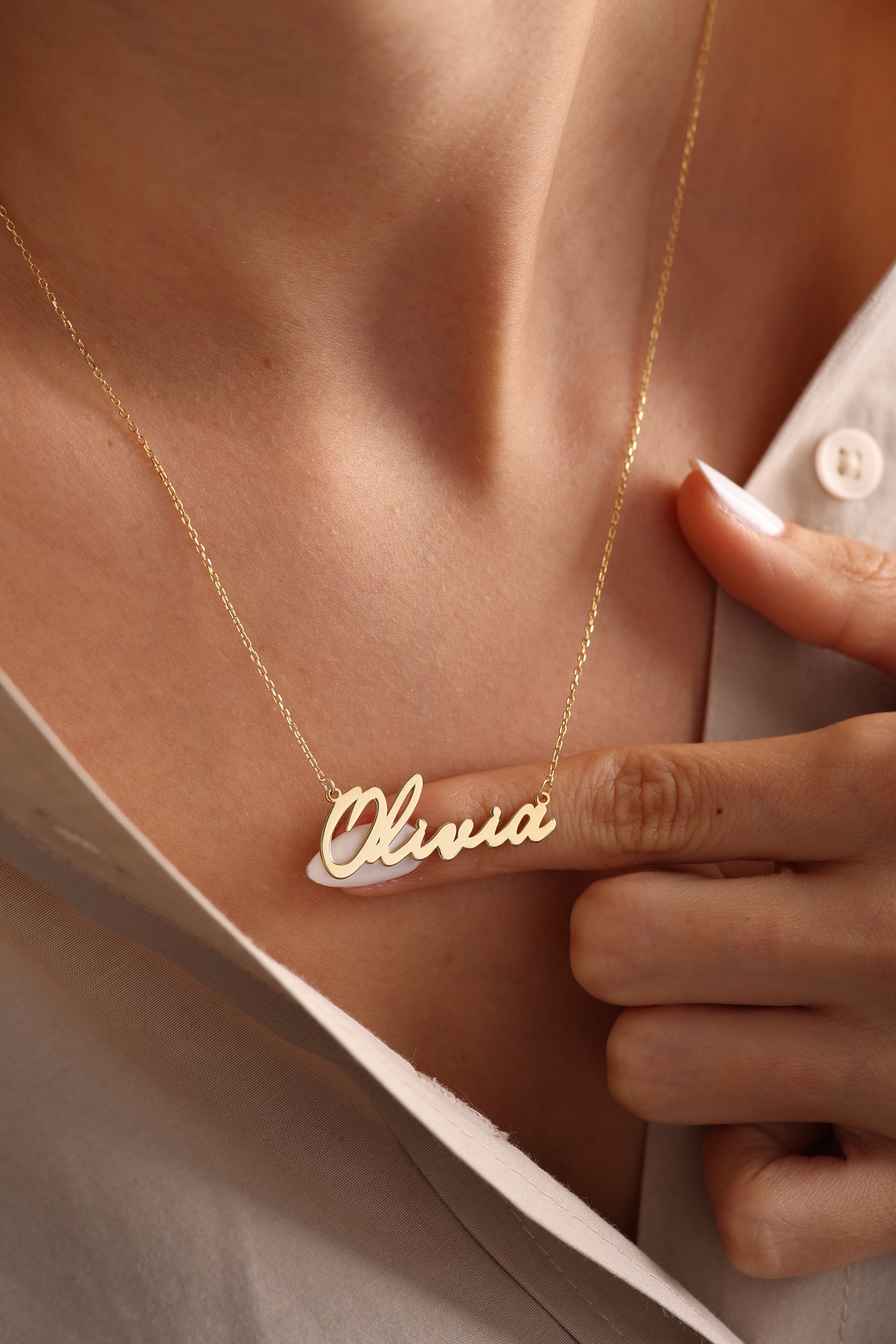 Personalized Name Necklace Name Necklace Gold Name | Etsy