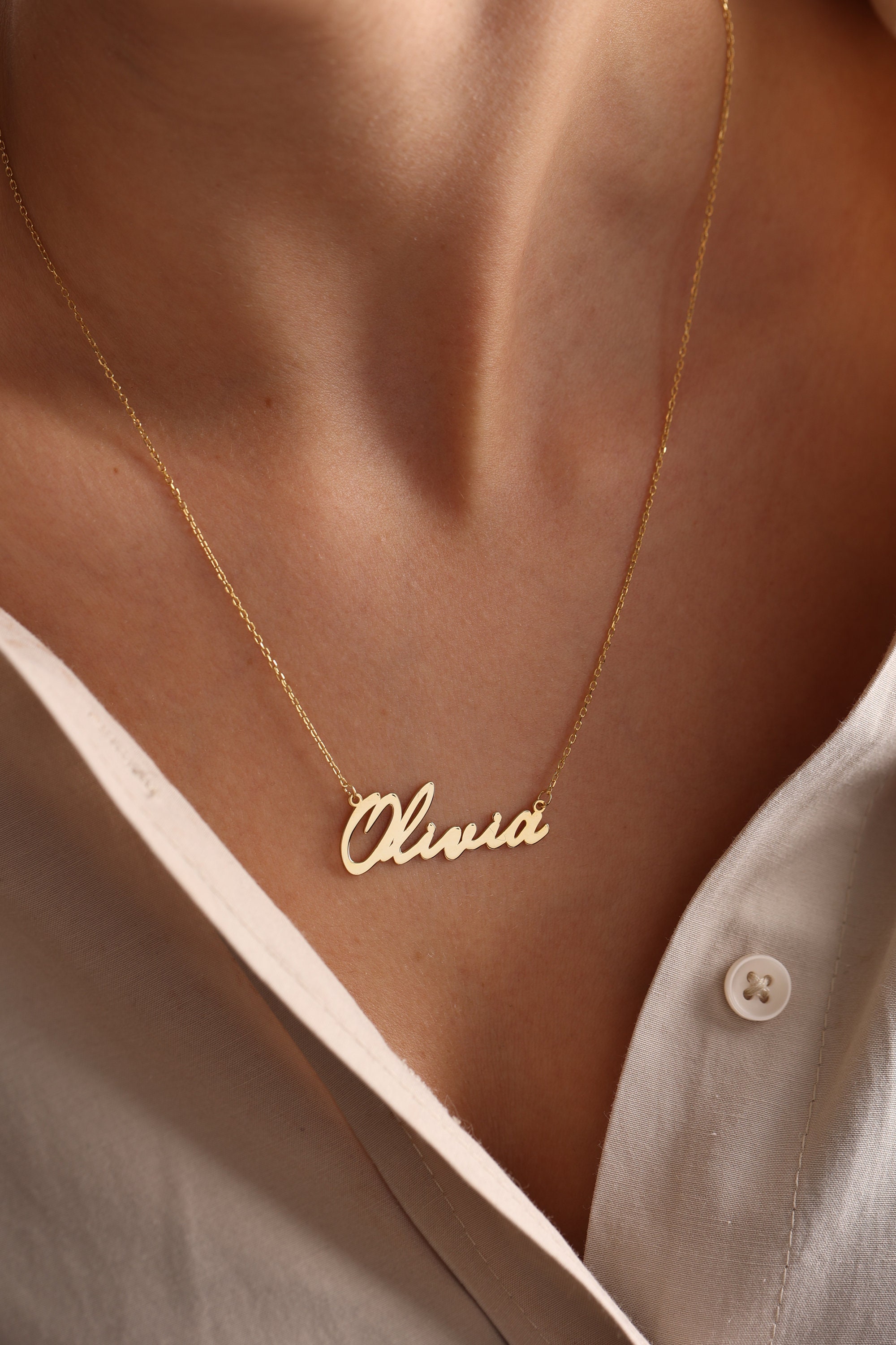 Personalized Name Necklace Name Necklace Gold Name | Etsy