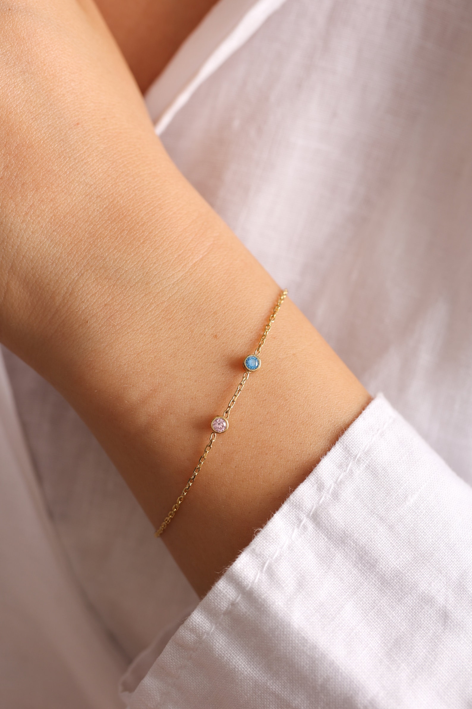 Custom Birthstone Bracelet, Multiple Birthstone Bracelet, Birthstone ...
